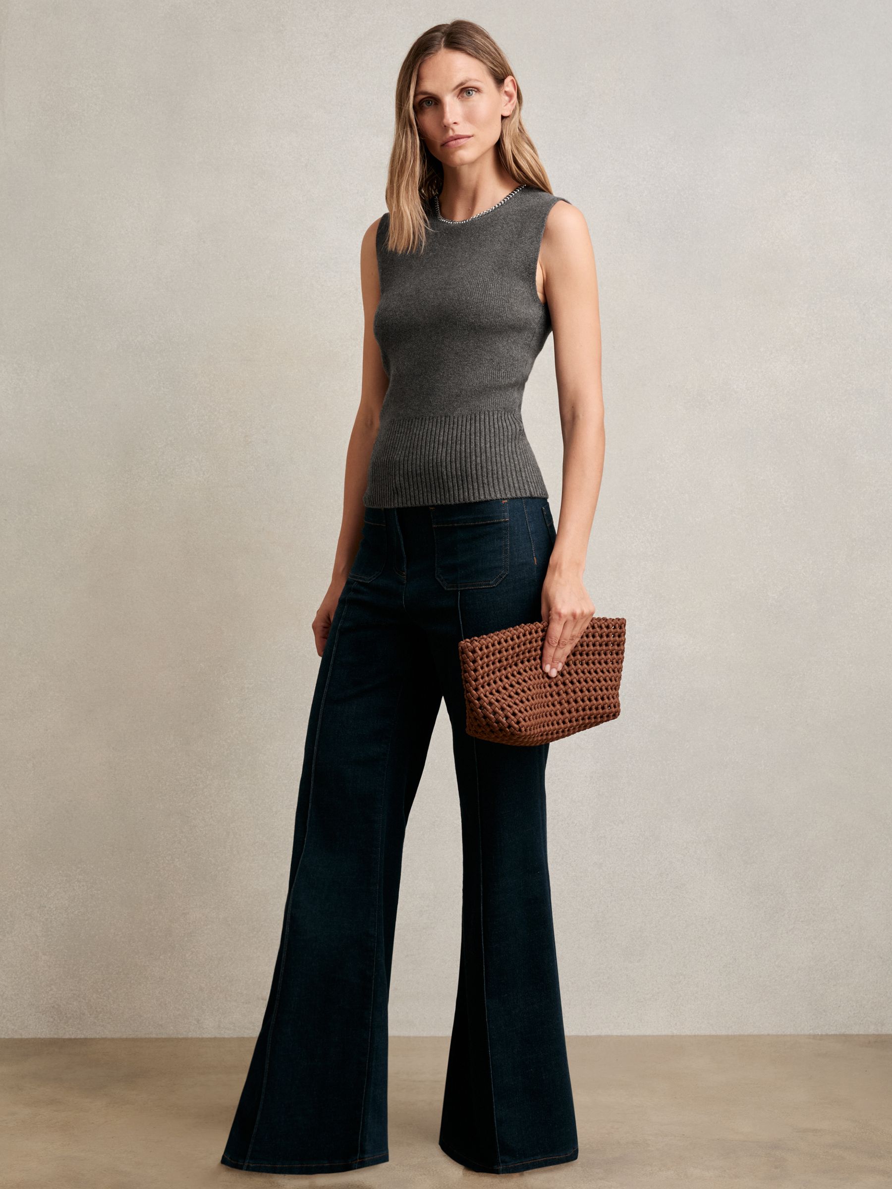 REISS Wool-Blend Knitted Vest
